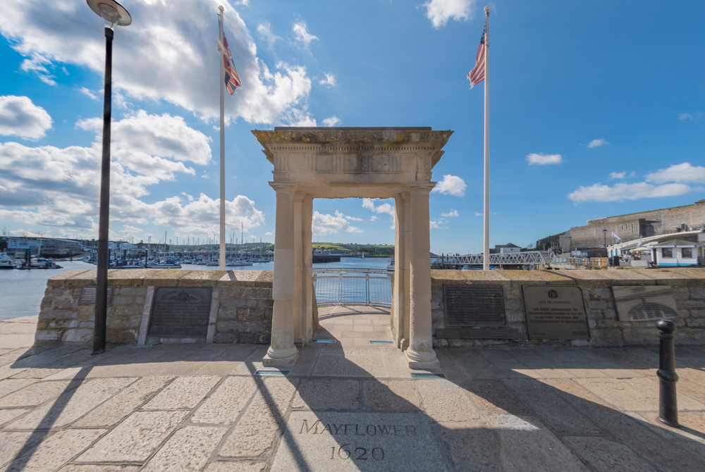 Americans hold Trump protest at Plymouth Mayflower Steps
