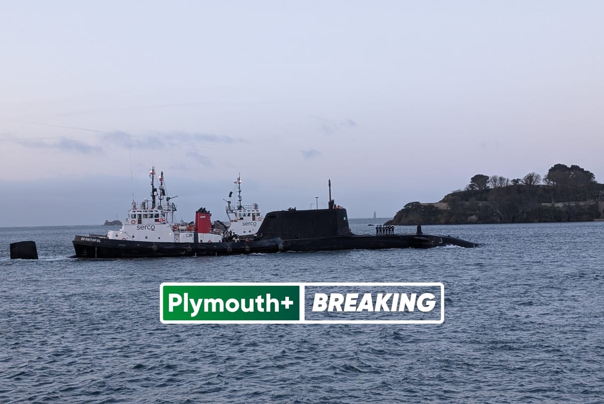 Disaster as broken £1 billion nuclear submarine arrives in Plymouth